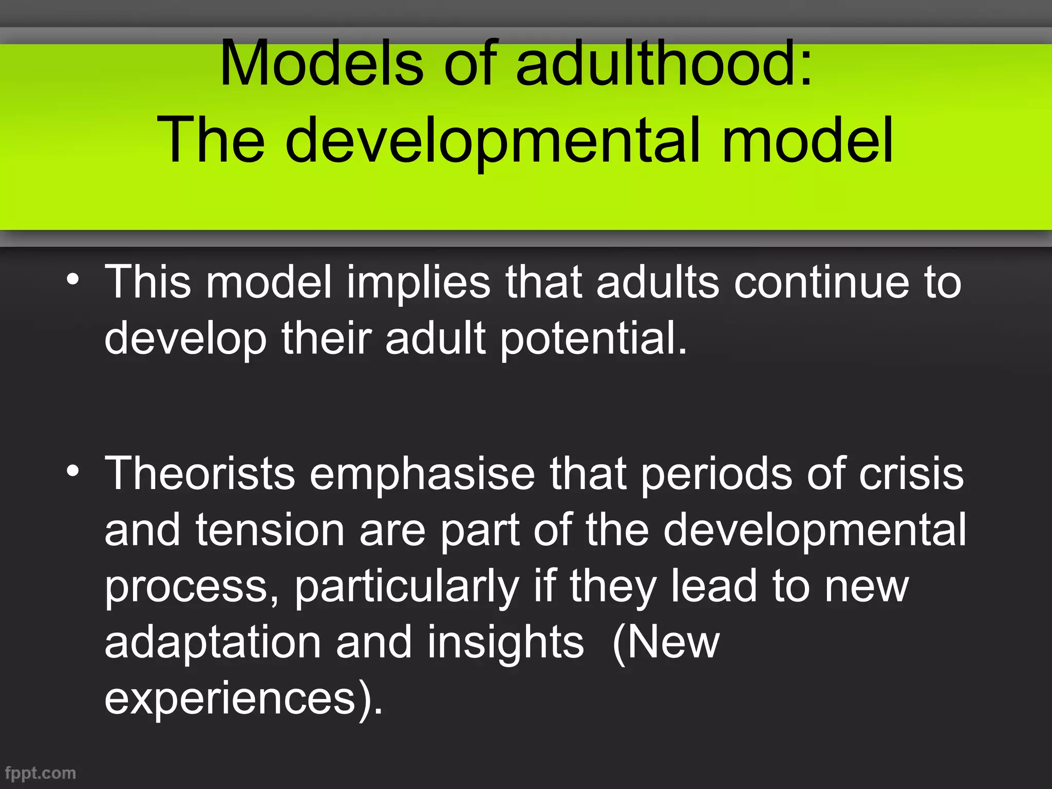 Early and middle adulthood | PPT