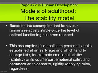 Early and middle adulthood | PPT