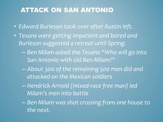 Early Battles of the Texas Revolution | PPTX | Death, Injury, or ...