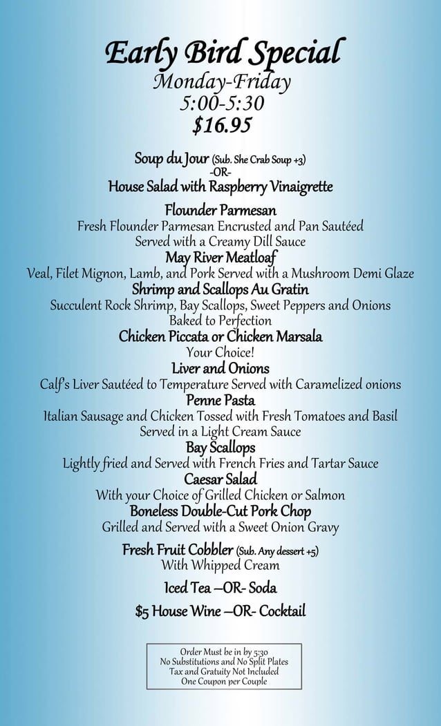 Early bird menu | PDF