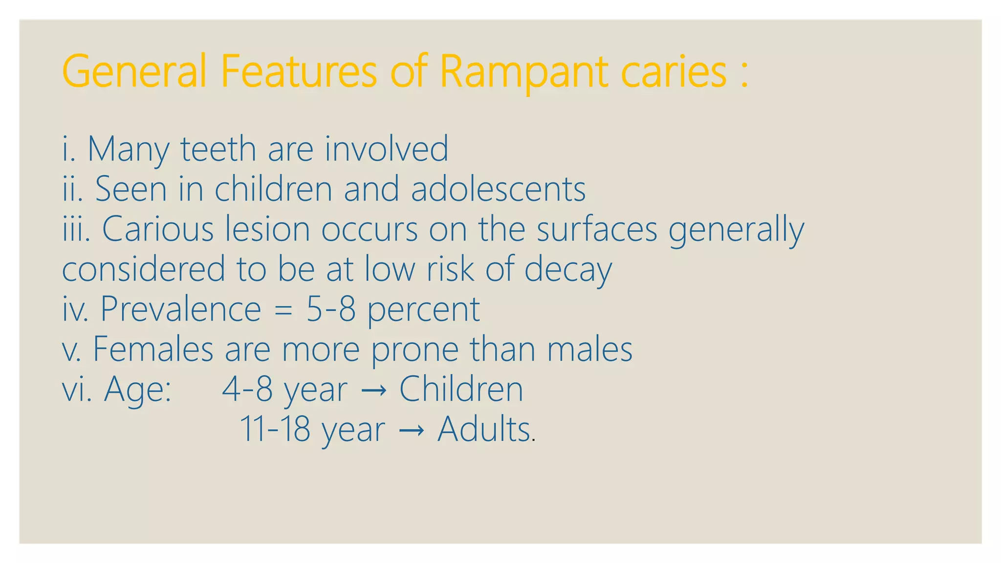 Early childhood caries, rampant, chronic and arrested caries | PPTX