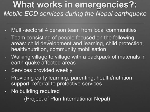 Early Childhood Development (ECD) in Emergencies Reading Pack | PPT