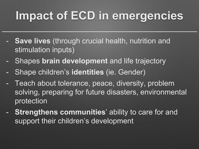 Early Childhood Development (ECD) in Emergencies Reading Pack | PPT
