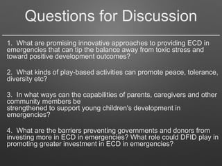 Early Childhood Development (ECD) in Emergencies Reading Pack | PPT