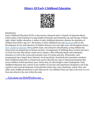 Early Childhood Education And Care | PDF