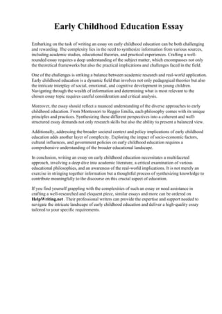 Early Childhood Education Essay.pdf