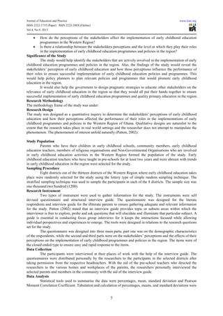 Early childhood education in ghana perceptions of stakeholders in the ...