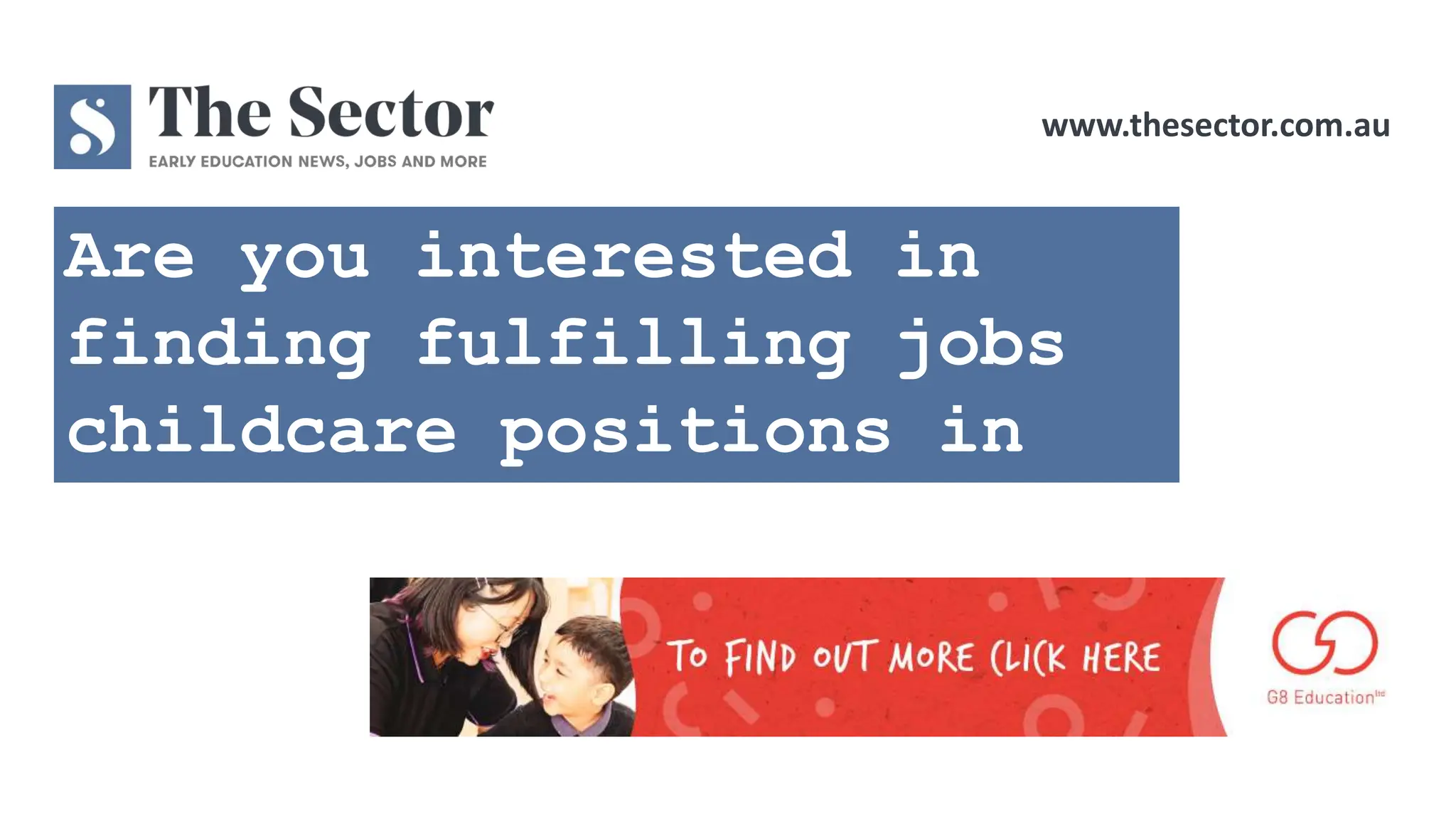 Early childhood education jobs The Sector | PPT