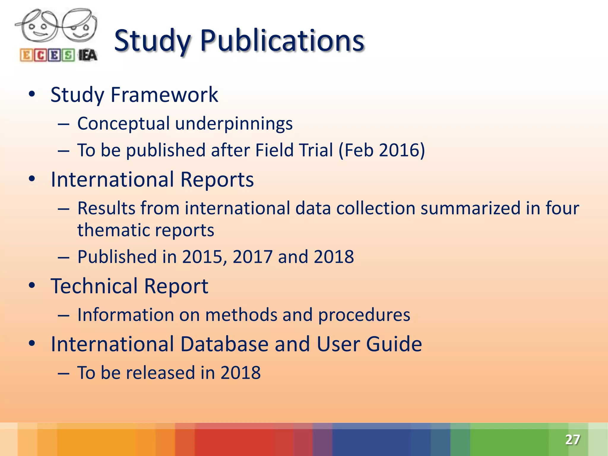 Early childhood education study progress report | PPTX