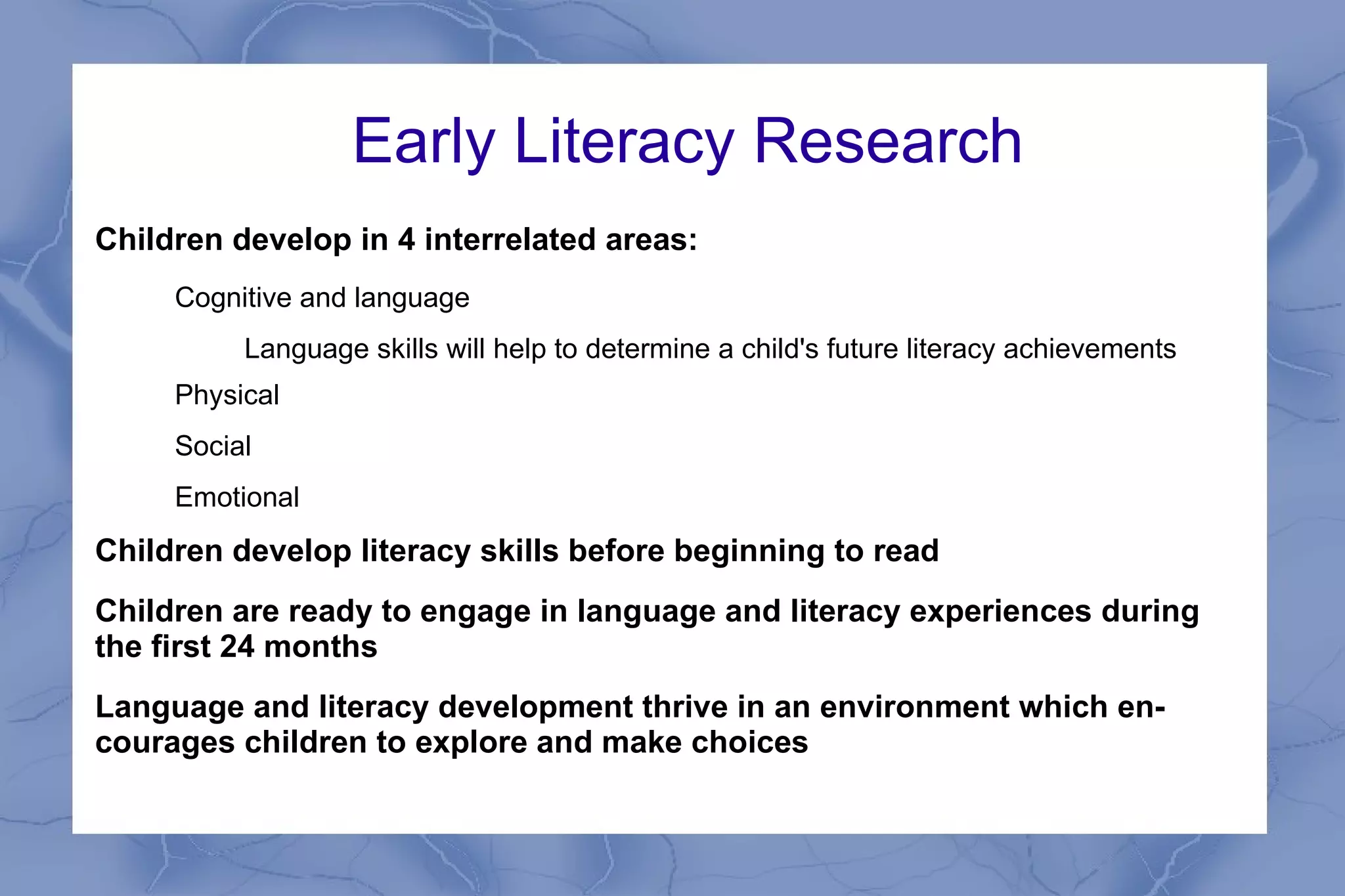 Early childhood literacy | ODP