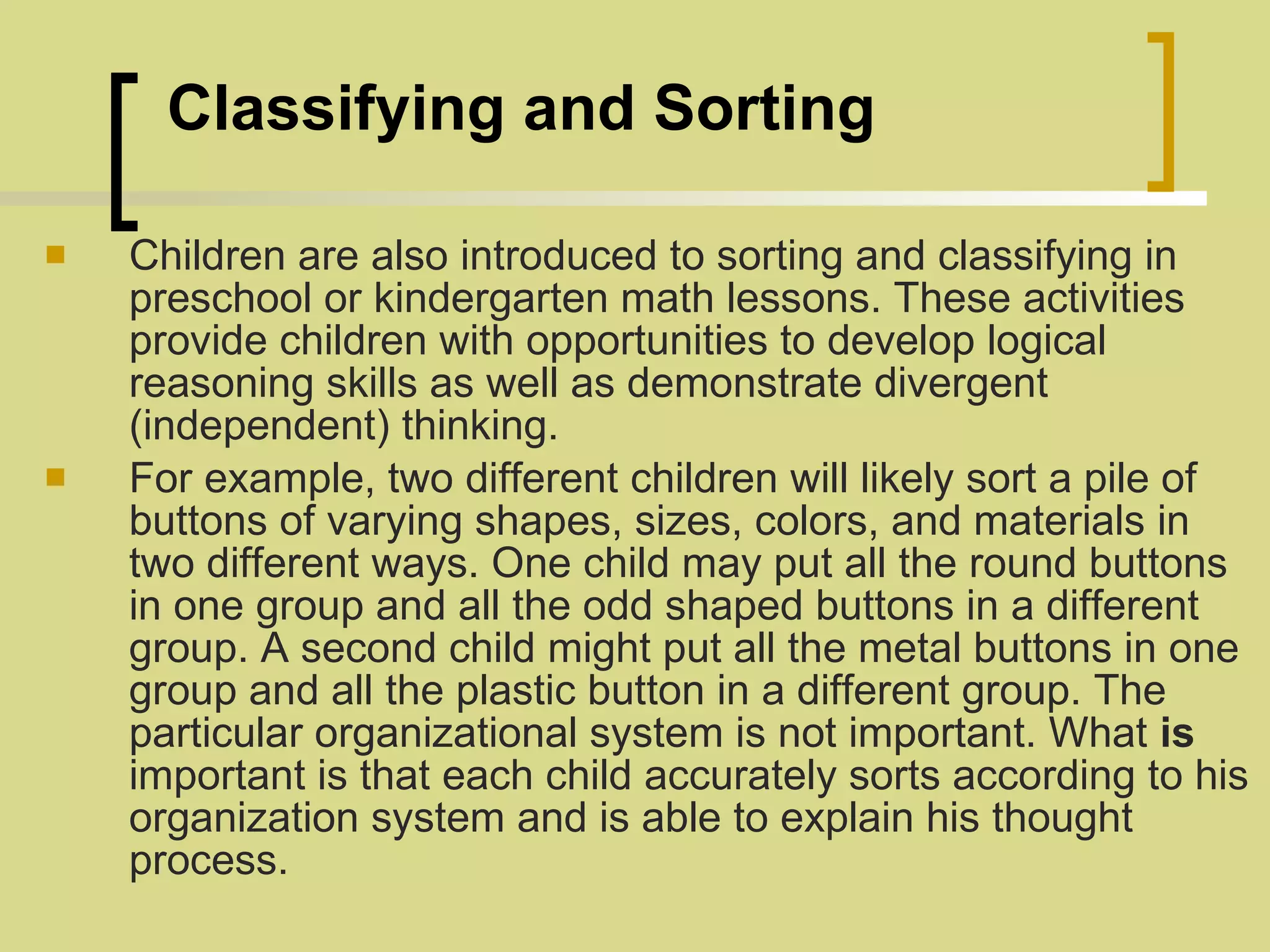 Early childhood mathematics and development | PPT