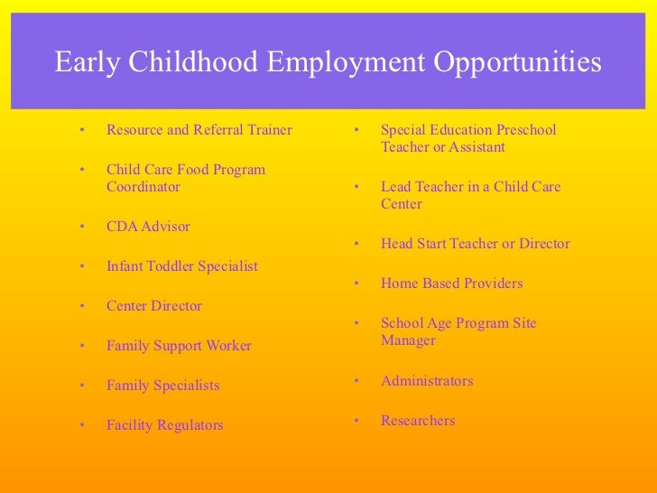 Early childhood professions