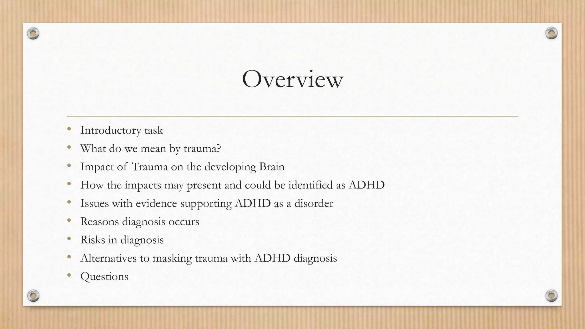 Early childhood trauma's invisibility cloak | PPT