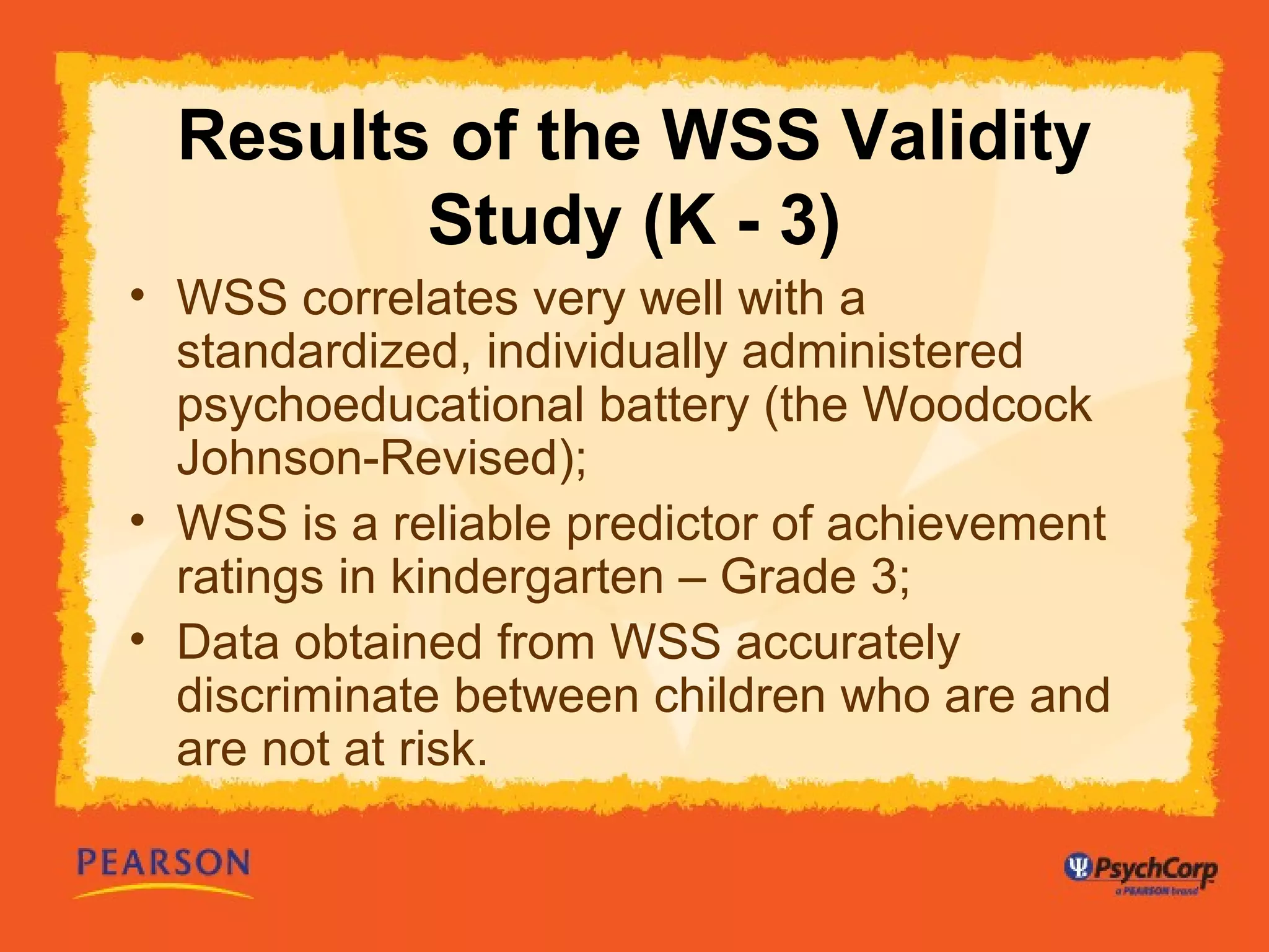 Work Sampling System in Early Childhood Education | PPT