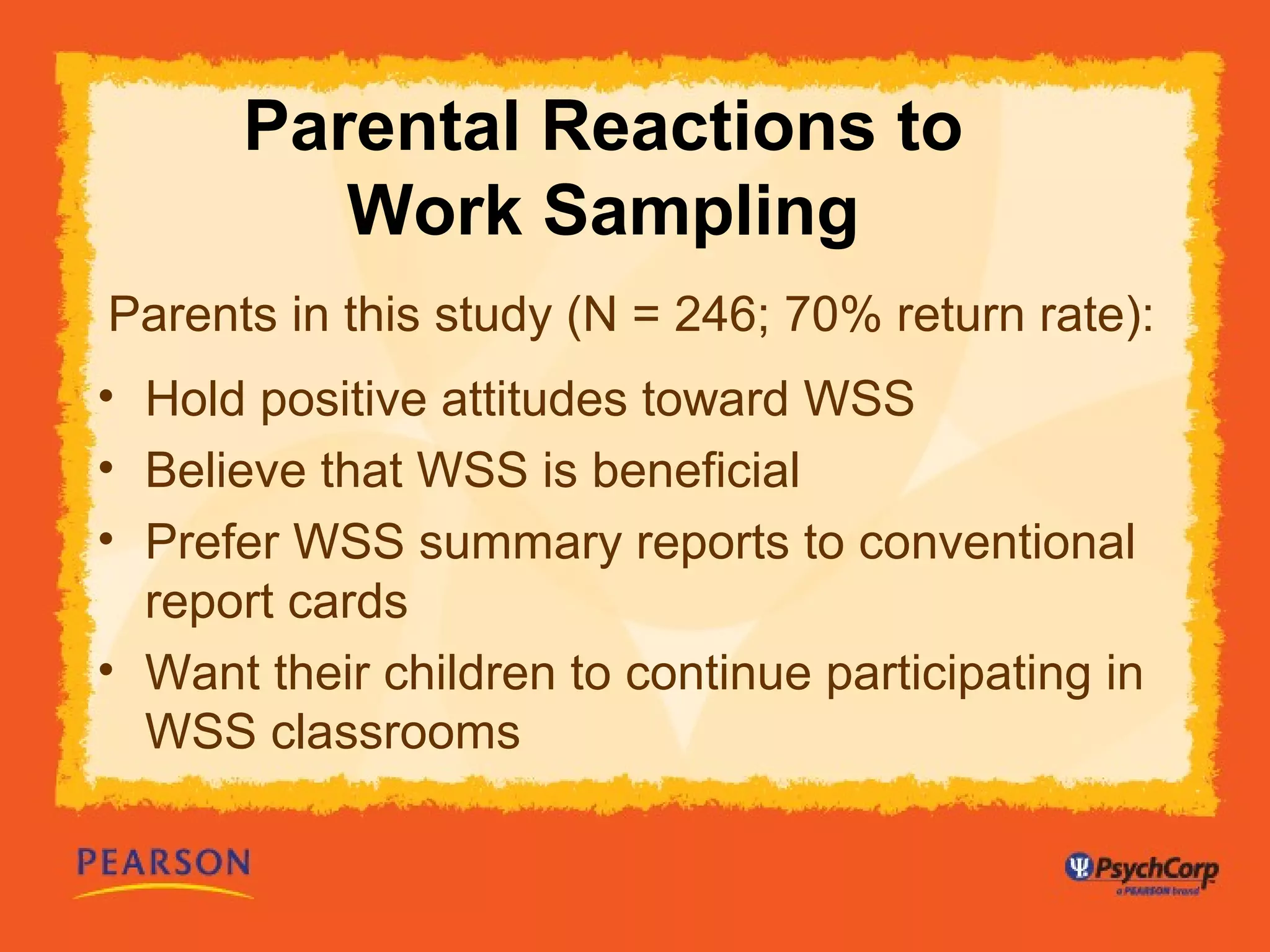 Work Sampling System in Early Childhood Education | PPT