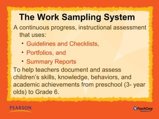 Work Sampling System in Early Childhood Education | PPT