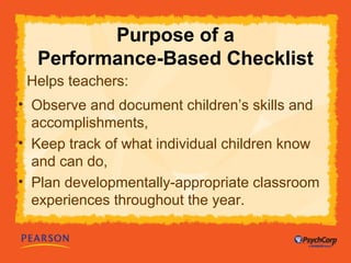 Work Sampling System in Early Childhood Education | PPT