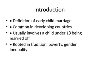 Early_Child Marriage Presentation IN AFRICA pptx | PPTX