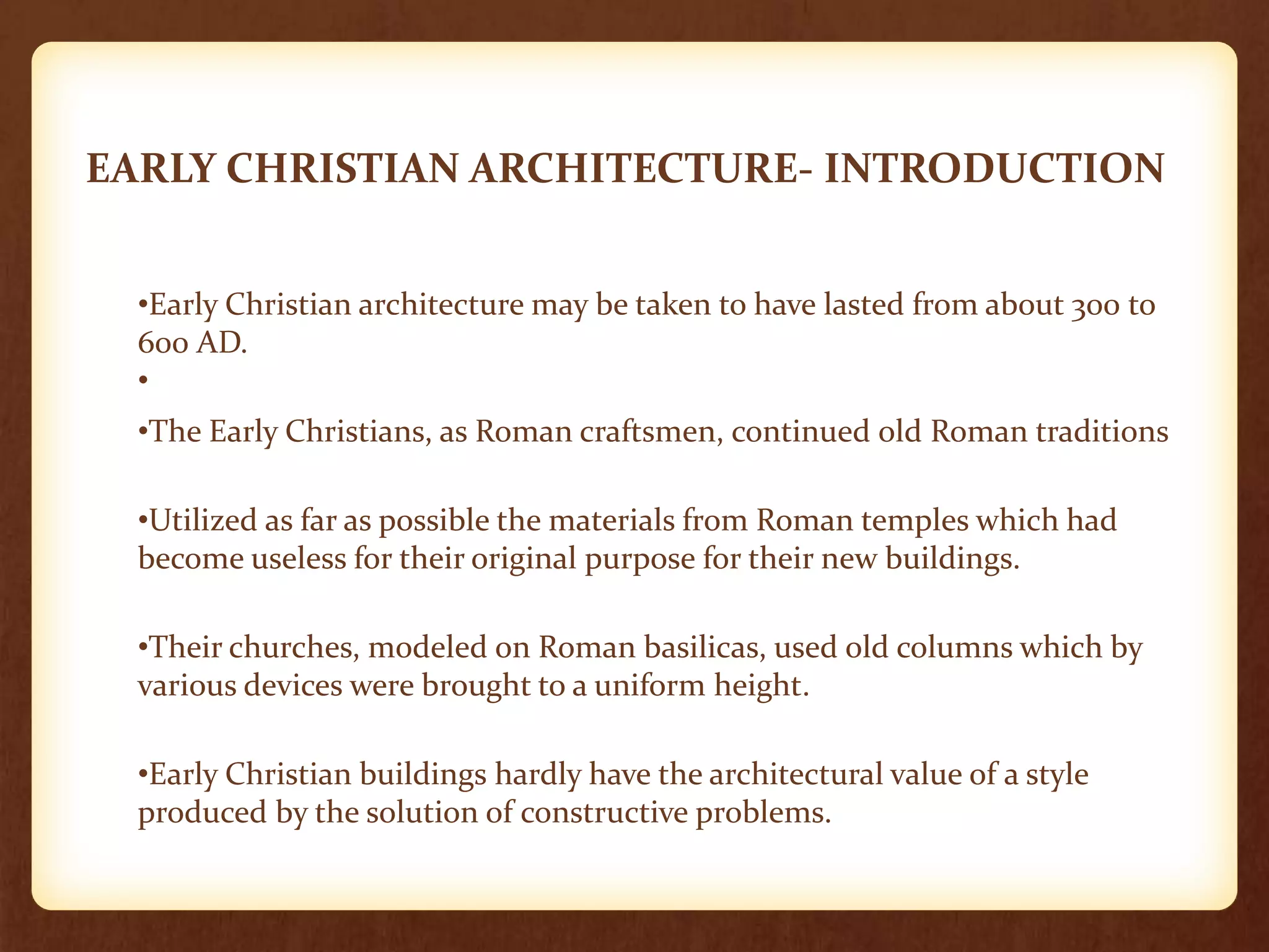 Early christian architecture | PPTX