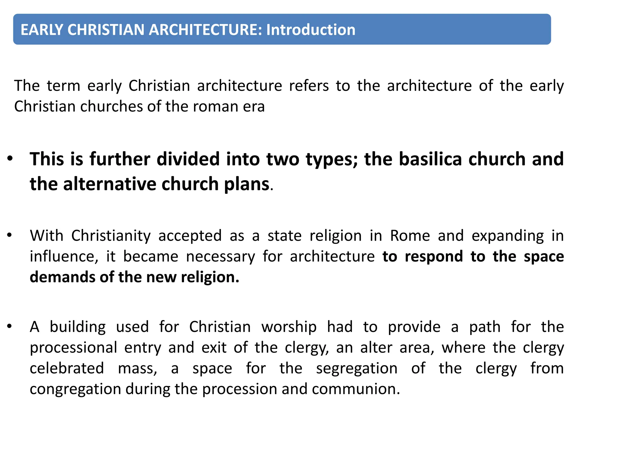 EARLY CHRISTIAN ARCHITECTURE.........ppt
