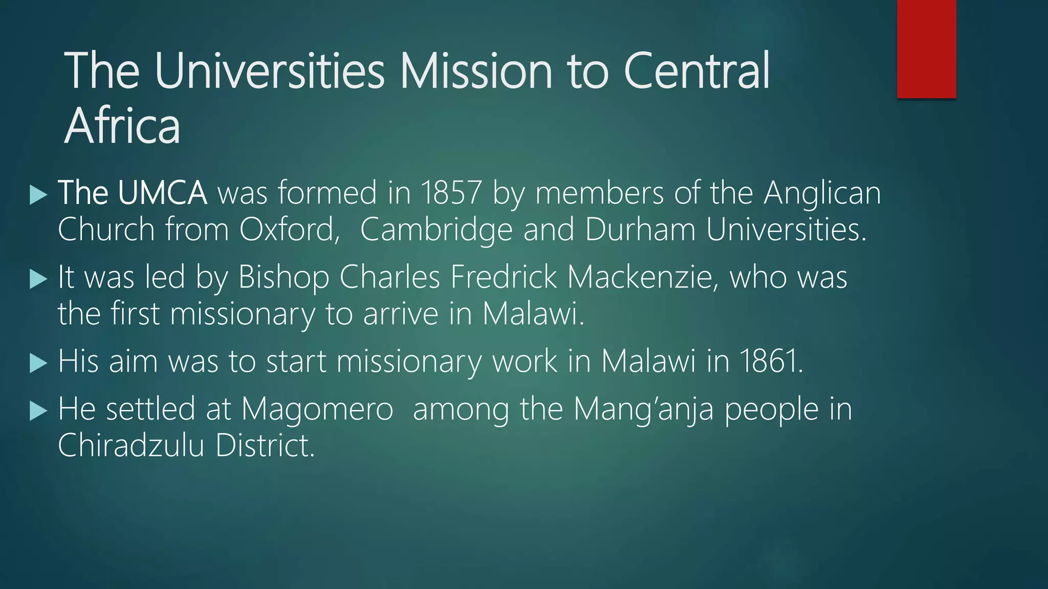 Early christian churches in malawi_C. Felani | PPTX