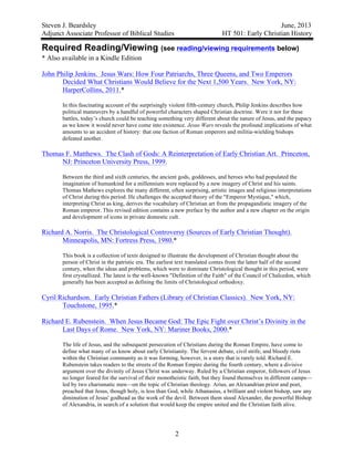 Early christian history syllabus | PDF
