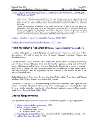 Early christian history syllabus | PDF