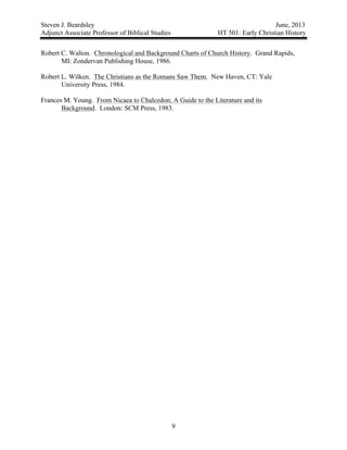 Early christian history syllabus | PDF