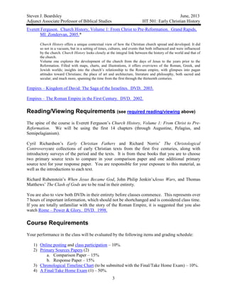 Early christian history syllabus | PDF