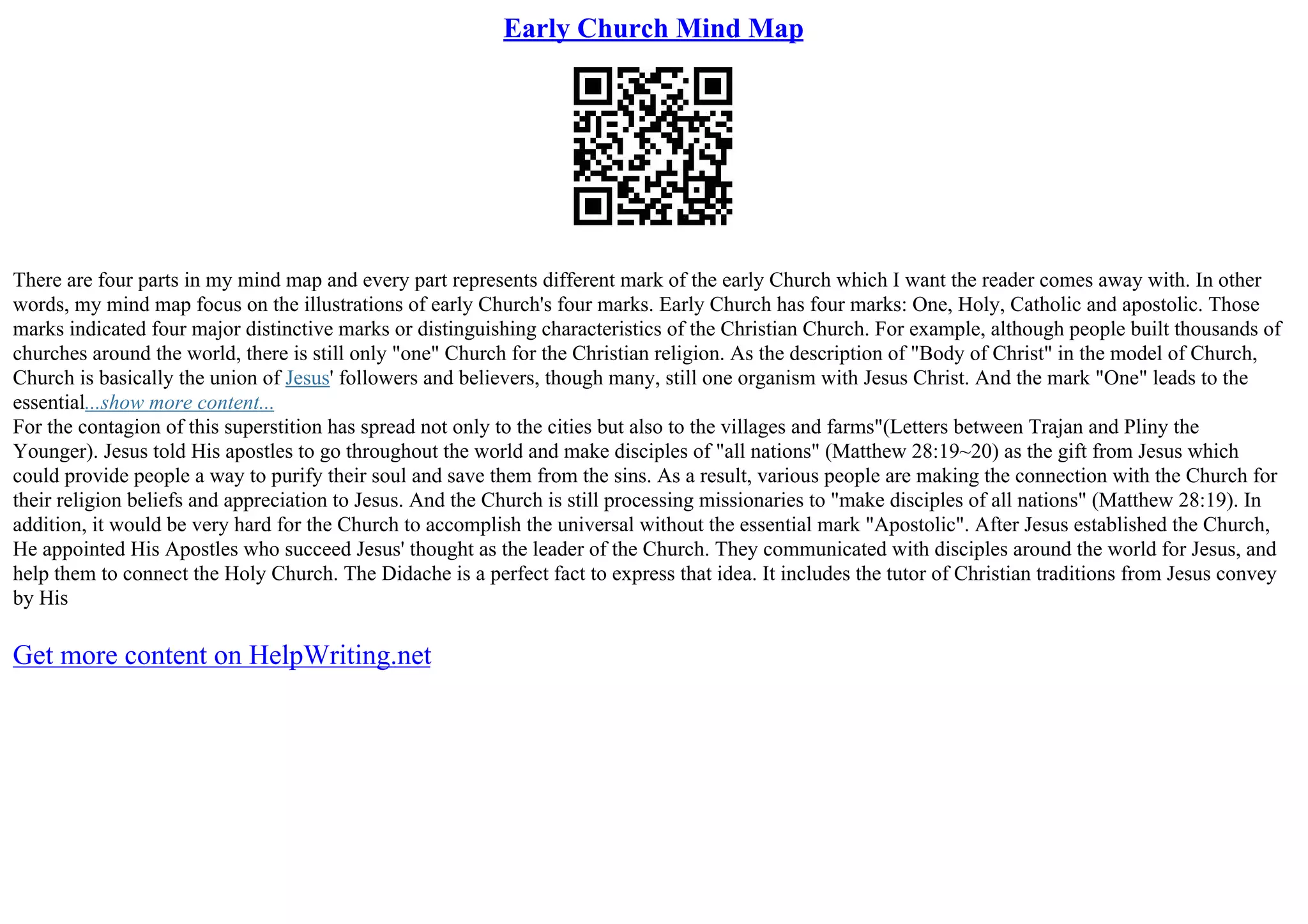 Early Church Mind Map | PPT