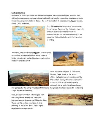 Early civilization | DOCX