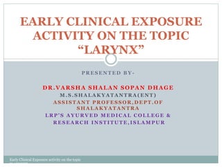 EARLY CLINICAL EXPOSURE ACTIVITY ON THE TOPIC LARYNX.pptx