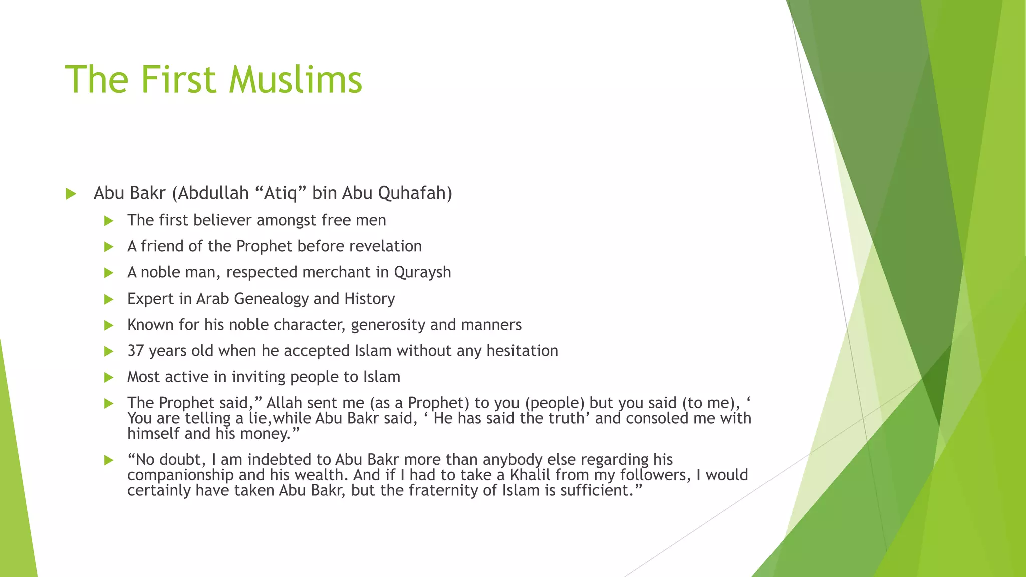 Early converts to islam part 1 | PPTX