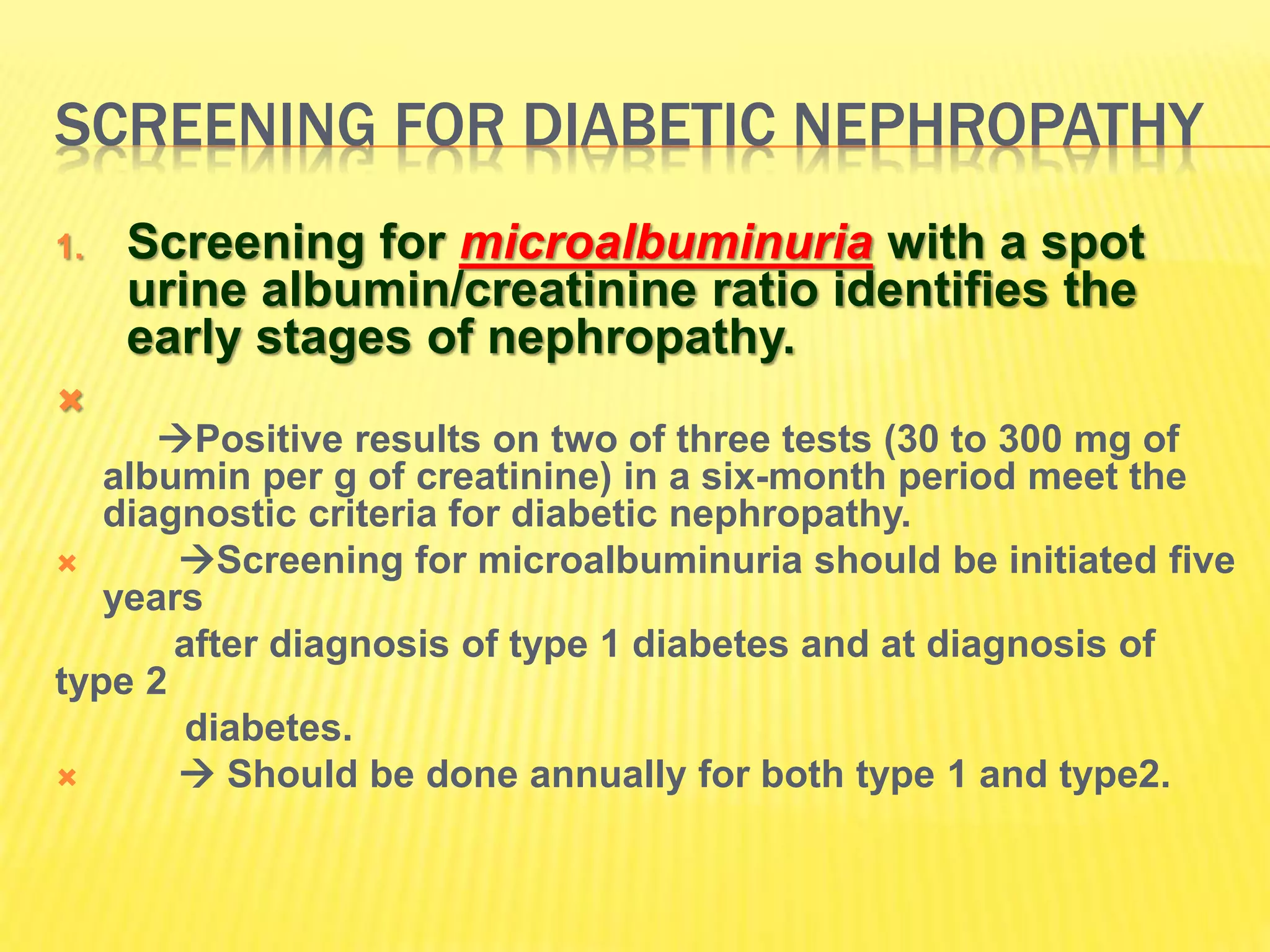 Early detection of diabetic nephropathy | PPTX