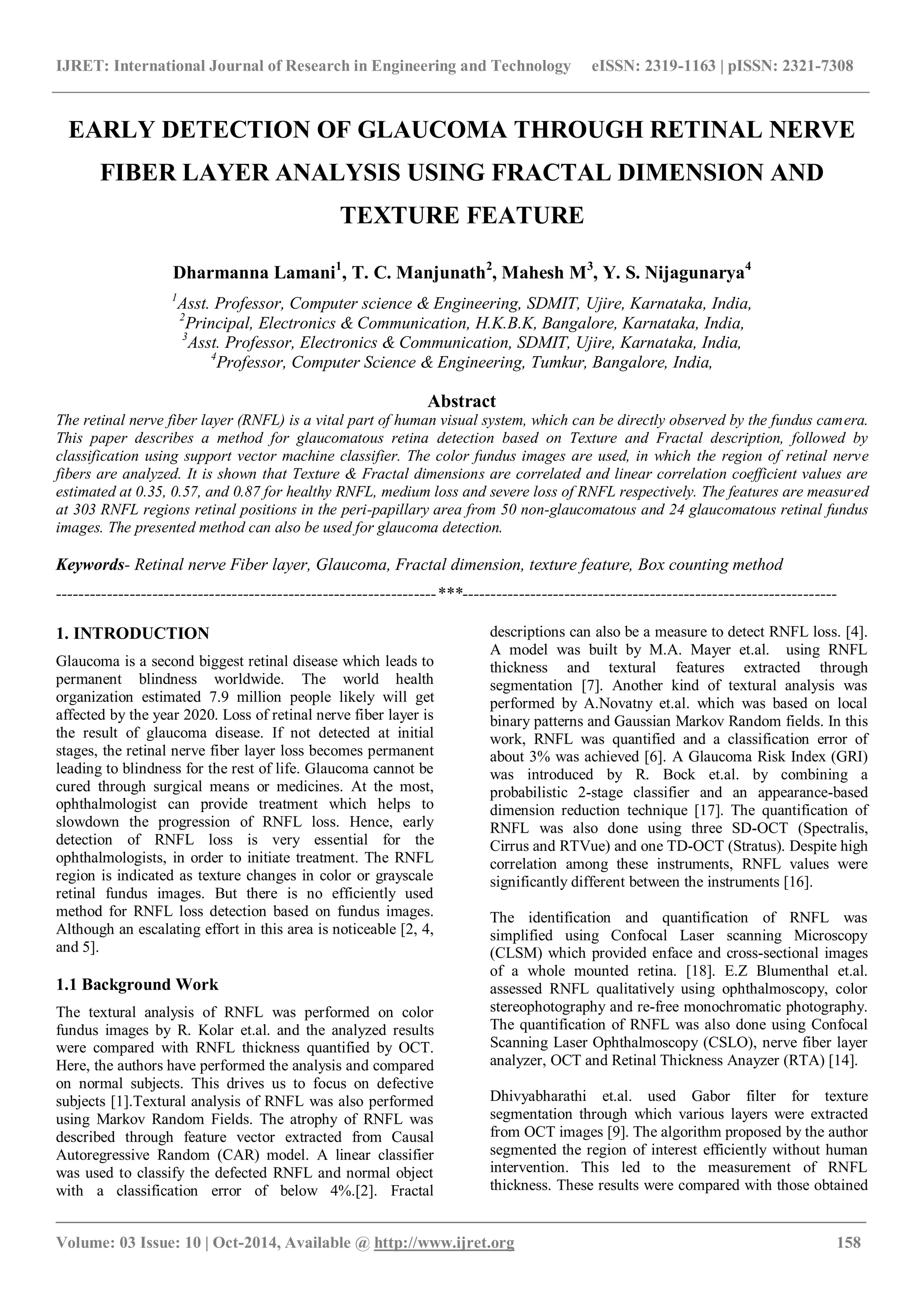 Early detection of glaucoma through retinal nerve fiber layer analysis using fractal dimension ...