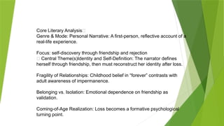Exploring Identity and Emotional Growth Through Childhood Friendships ...