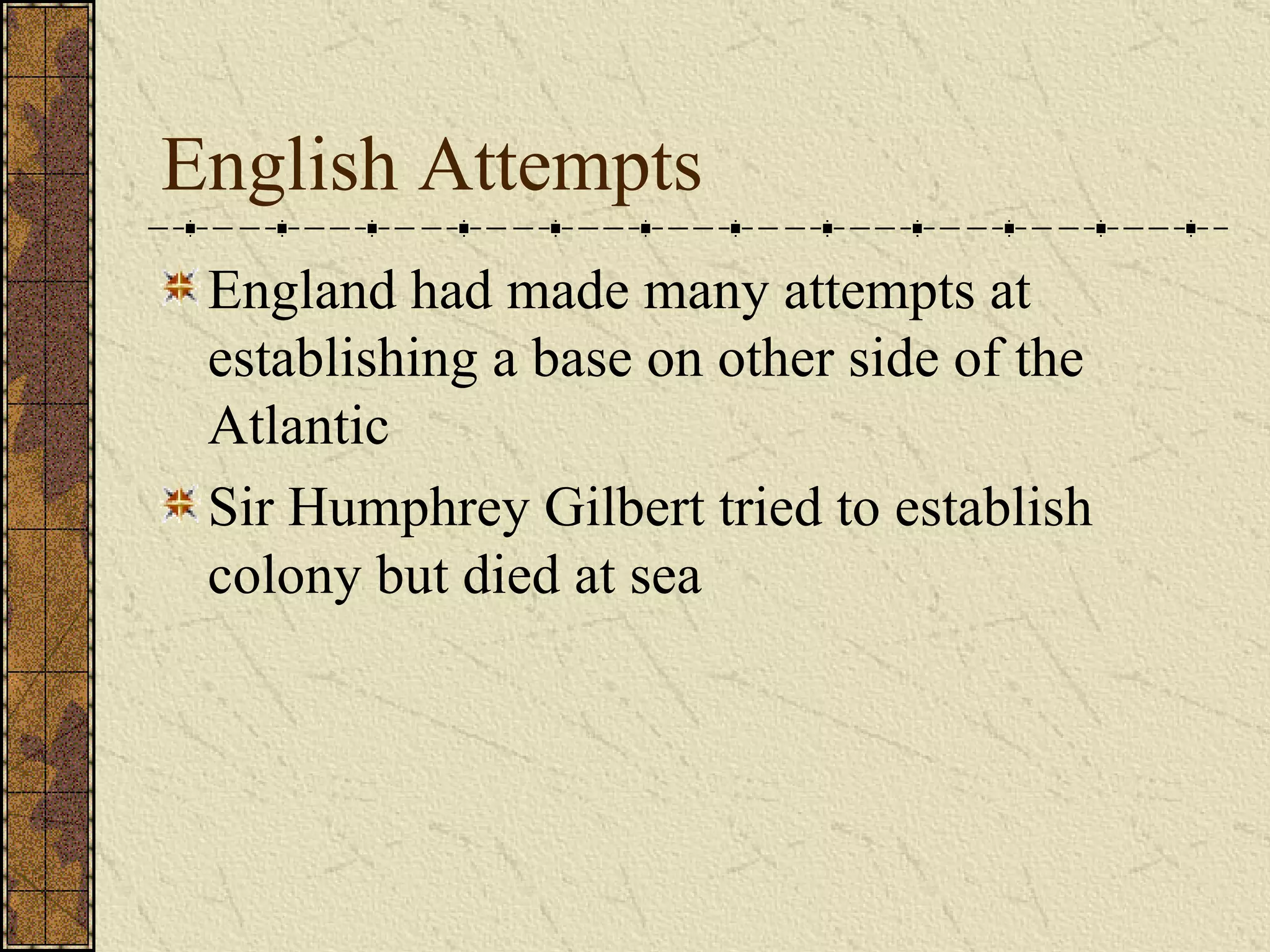 Early English Settlements | PPT | North America Travel | Travel Locations