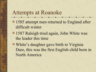 Early English Settlements | PPT | North America Travel | Travel Locations