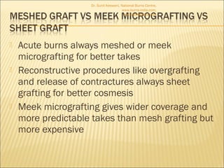 Early excision and skin grafting in burns by Dr. Sunil Keswani ...