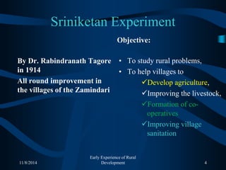 Early experiences of rural development in India | PPT