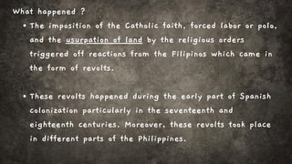 EARLY REVOLTS IN THE PHILIPPINES A PRESENTATION | PDF