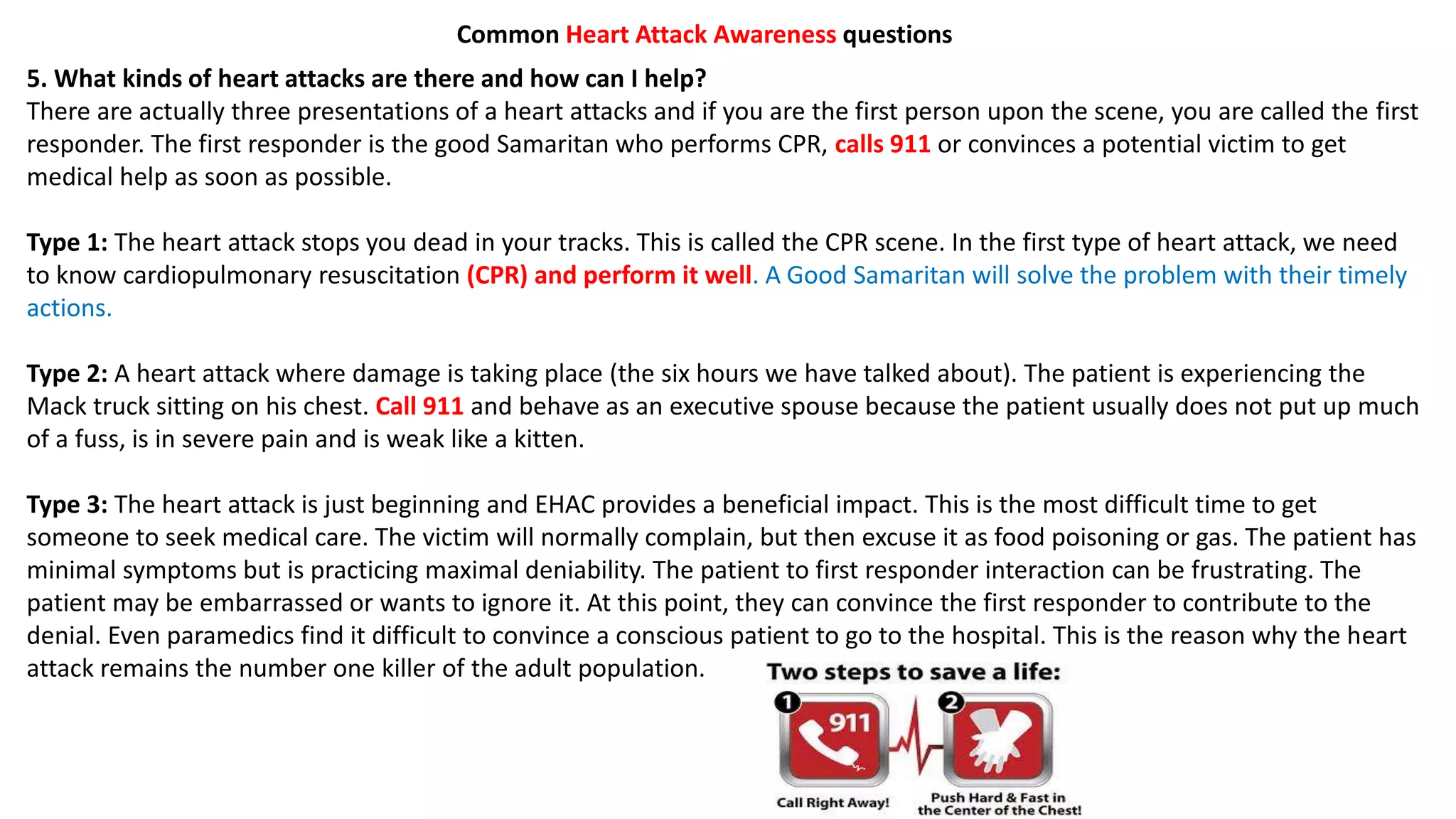 Early heart attack care education | PPTX