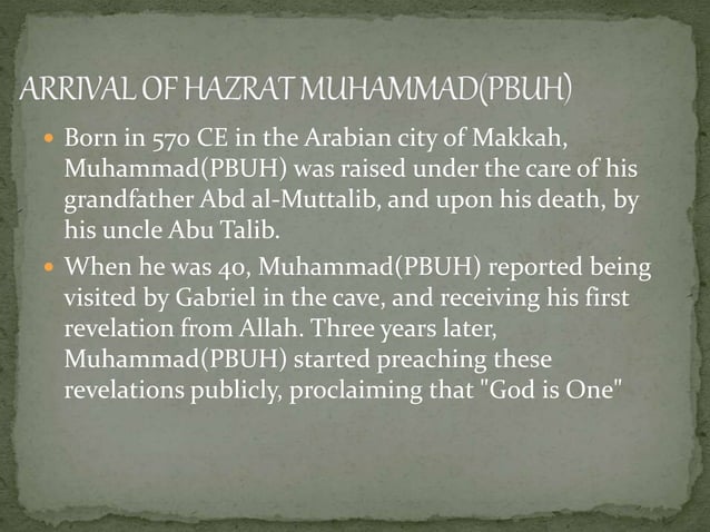 Early history of islam | PPTX | Islam | Religion & Spirituality