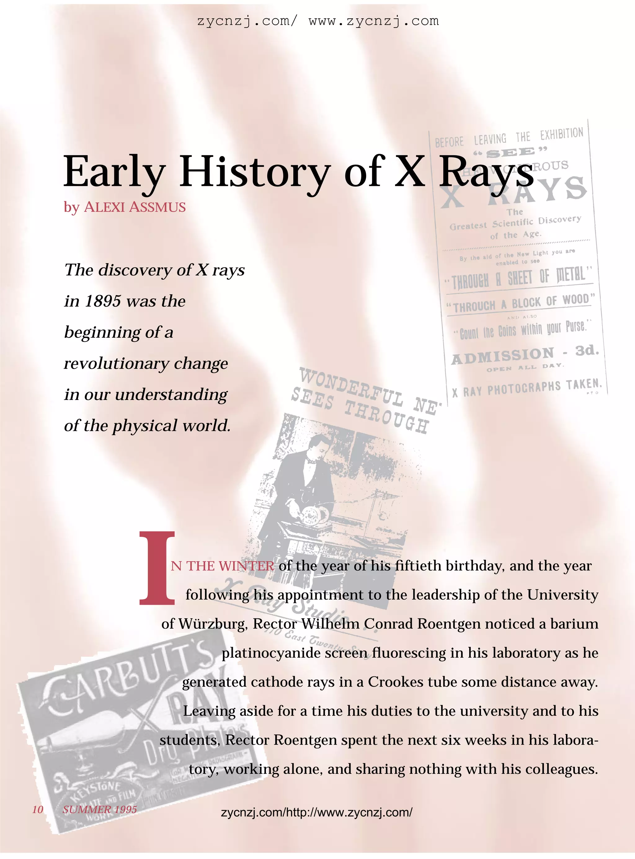 Early history of x rays | PDF