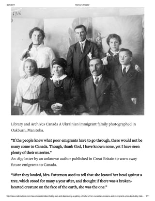 Early immigrants to Canada | PDF