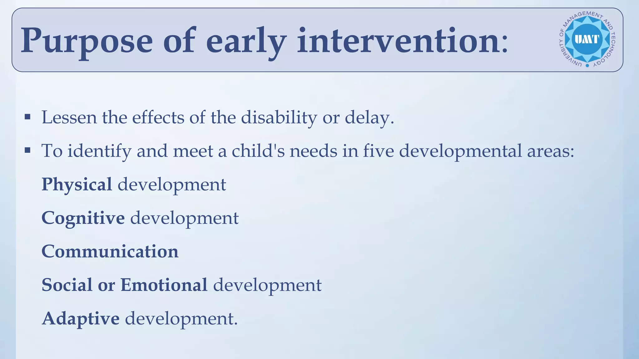 Early intervention- an Introduction | PPTX