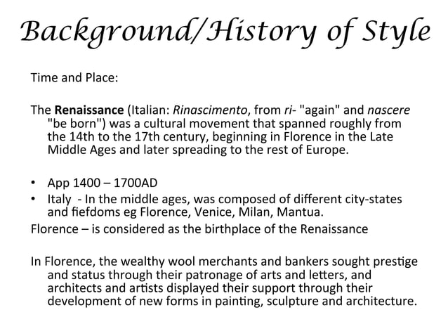 Early Italian Renaissance | PDF | Interior Decorating | Home & Garden