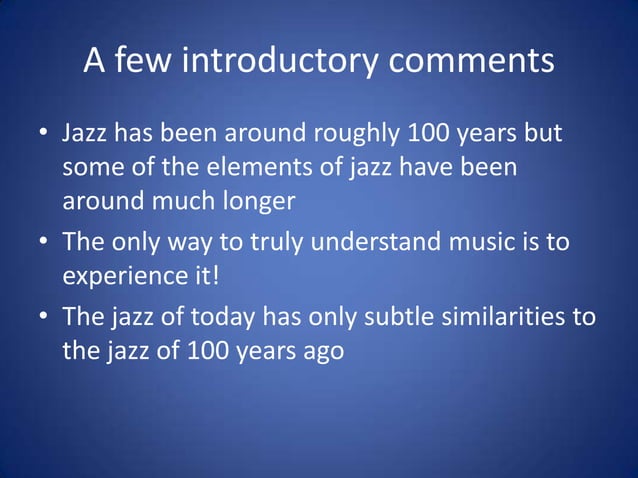 Early jazz presentation | PPT