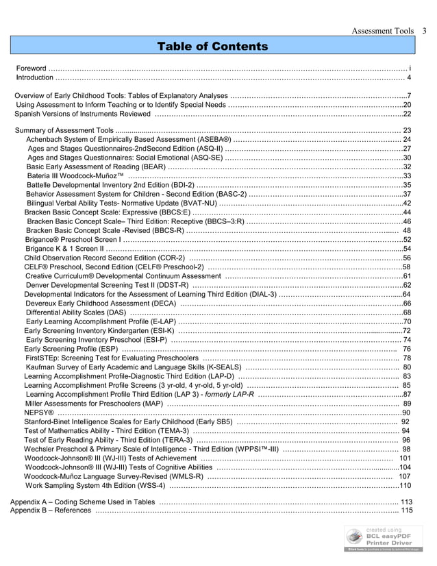 Early lap assessment tools | PDF