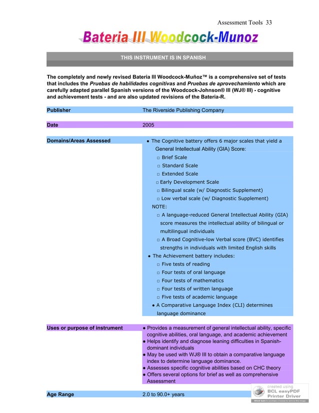 Early lap assessment tools | PDF